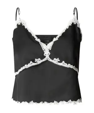 Pinko Lace-trim Tie-strap Camisole Blouse - Black