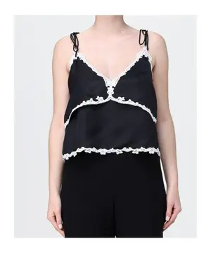 Pinko Lace-trim Tie-strap Camisole Blouse