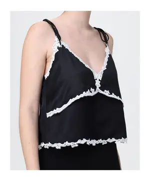 Pinko Lace-trim Tie-strap Camisole Blouse
