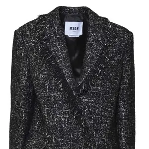 MSGM Fringed Tweed Blazer
