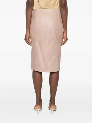 Pinko Leather Midi Skirt
