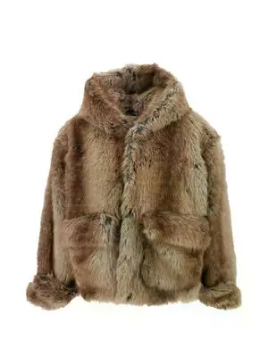 FOUND Faux-fur Hooded Jacket - Brown