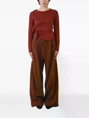 MULLER OF YOSHIOKUBO Mellow Belted Side-line Trousers - Brown