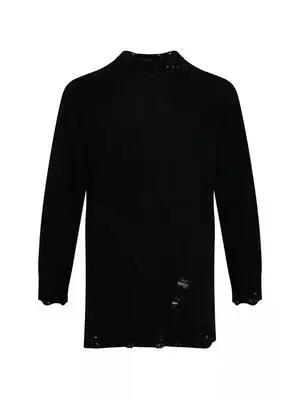Yohji Yamamoto Distressed Wool Sweater - Red