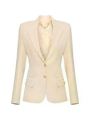 Elisabetta Franchi Jacket In Lightweight Crêpe - Neutrals