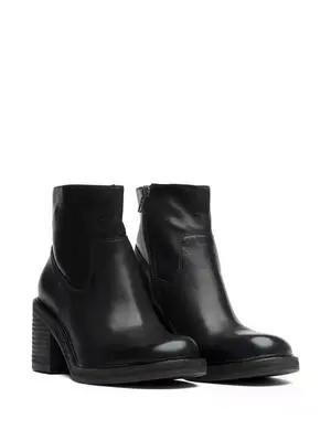 Ash Impatiens Leather Ankle Boots - Black