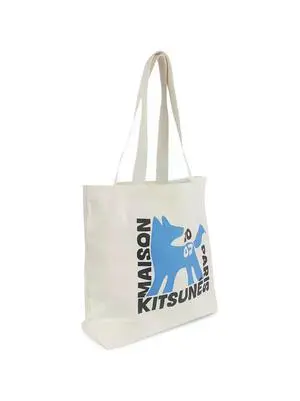 Maison Kitsuné Gallery Fox Canvas Tote Bag - Neutrals