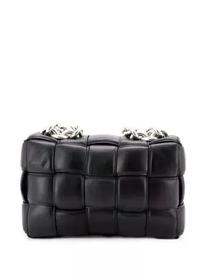 Bottega Veneta Cassette Chain Padded Maxi Intrecciato Leather Crossbody Bag - Black