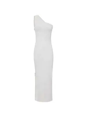 Elisabetta Franchi Red Carpet Knit Dress With Zip - White