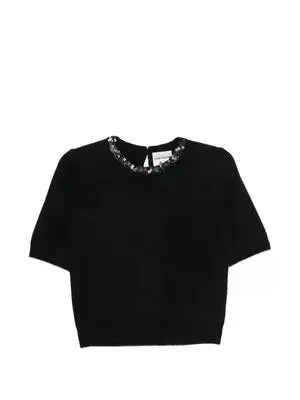SEMICOUTURE Sequin-embellished Short-sleeve T-shirt - Black