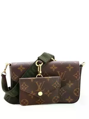 LOUIS VUITTON Felicie Strap & Go Handbag Monogram Canvas Crossbody Bag - Brown