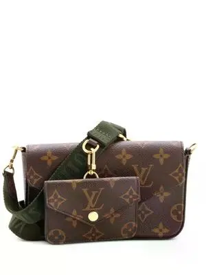 LOUIS VUITTON Felicie Strap & Go Handbag Monogram Canvas Crossbody Bag - Brown