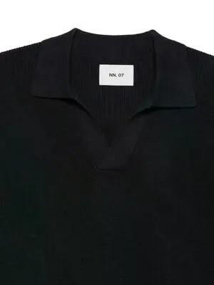 Nn07 Ribbed-knit Polo Sweater