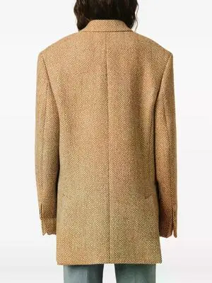 AMI Paris Double Breasted Herringbone Wool Blazer
