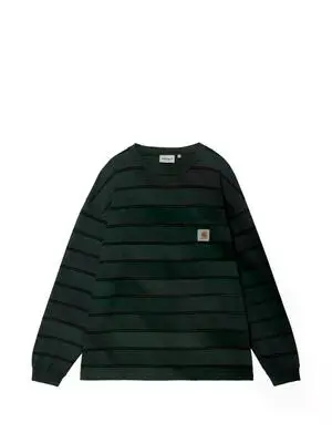 Carhartt Work In Progress L/s Cardona Striped-print Long-sleeve T-shirt - Green