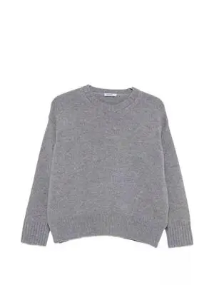 BASE MILANO Crew-neck Wool Sweater - Grey
