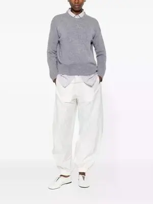 BASE MILANO Crew-neck Wool Sweater - Grey