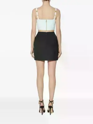 Elisabetta Franchi Wool Mini Skirt With Logo Print