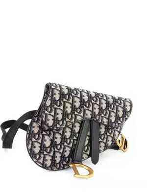 Dior Saddle Oblique Canvas Belt Bag - Blue