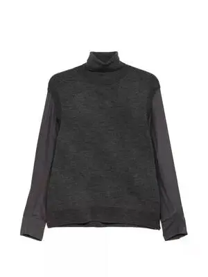P.a.r.o.s.h Lwynford Roll-neck Panelled Sweater - Grey
