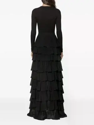 Elisabetta Franchi Skirt In Georgette Fabric With Flounces