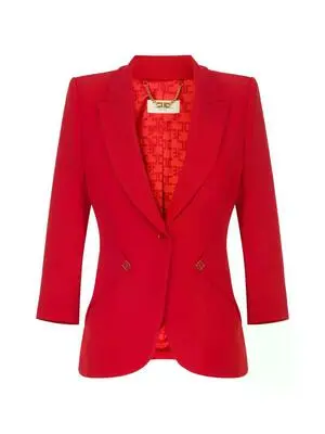 Elisabetta Franchi Jacket Made Of Lightweight Crêpe Fabric And Satin - Red