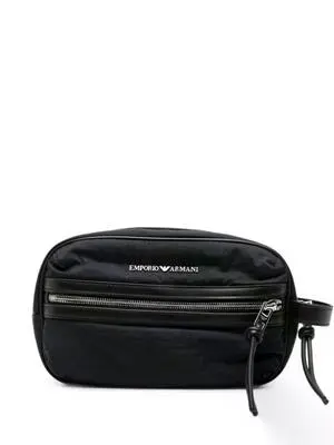 Emporio Armani Logo-print Zip-fastening Shoulder Bag - Blue