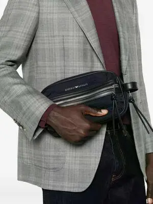 Emporio Armani Logo-print Zip-fastening Shoulder Bag