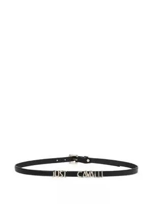 Just Cavalli Logo-lettering Leather Belt - Black