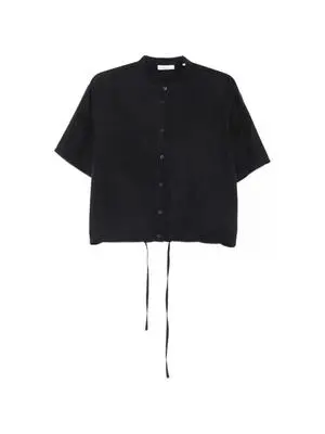Marc O'polo Drawstring-hem Cropped Shirt - Blue