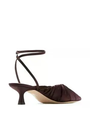 LOEFFLER RANDALL Rio Ruched Pointed-toe Pumps - Brown