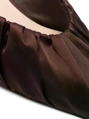 LOEFFLER RANDALL Rio Ruched Pointed-toe Pumps - Brown