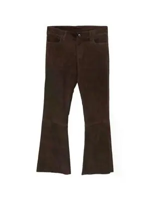 Avant Toi Suede Flared Trousers - Brown