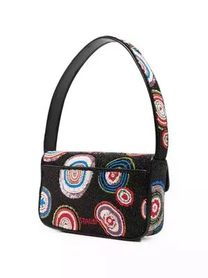 Staud Tommy Bead-embellished Shoulder Bag Black