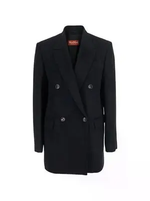 Max Mara Double-breasted Peaked-lapel Jacket - Black