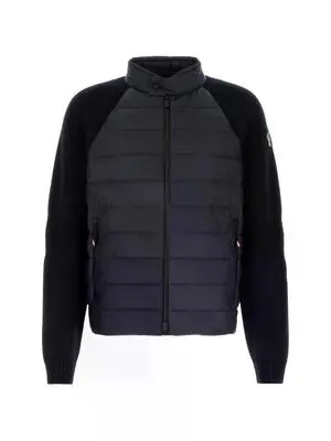 Moncler Quilted-panel Zip-up Cardigan - Blue