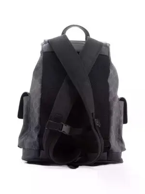 Gucci Double Pocket Buckle Gg Coated Canvas Large Backpack