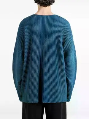 Issey Miyake Plissé-effect V-neck Cardigan