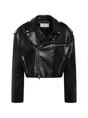 THE FRANKIE SHOP Daphne Cropped Biker Jacket - Black