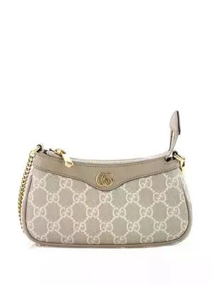 Gucci Ophidia Charm Shoulder Bag Gg Coated Canvas With Leather Mini Crossbody Bag - Brown
