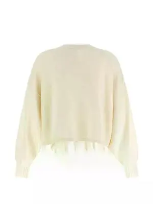 Alberta Ferretti Feather-embellished Cropped Sweater