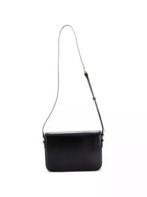 Celine Triomphe Shoulder Bag Smooth Calfskin Medium Crossbody Bag - Black
