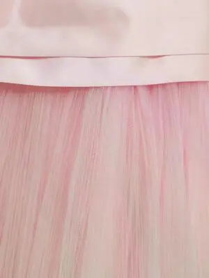 AUGUST BARRON Tulle-skirted V-neck Mini Dress