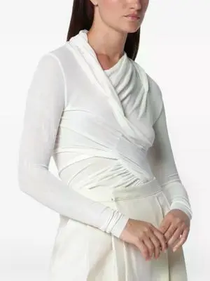 Source Unknown Folgore Asymmetric Draped Top - White