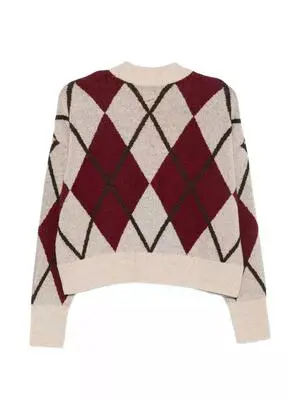 Barbour Argyle-knit V-neck Cardigan