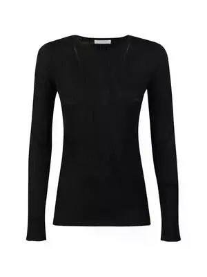 Majestic Filatures Ribbed Long-sleeve Sweater - Black