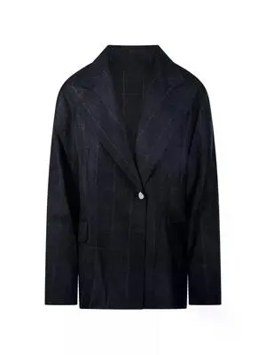 Sibel Saral Bourne Windowpane-check Blazer - Black