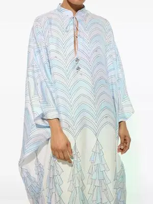 Emilio Pucci Baiadera Print Silk Kaftan - Blue