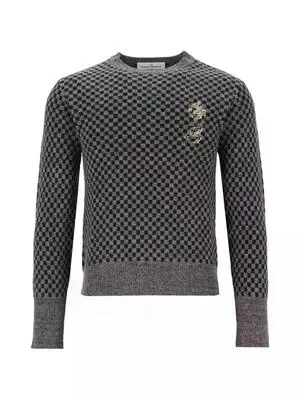 VIVIENNE WESTWOOD Checkmate Checkerboard-pattern Sweater - Grey