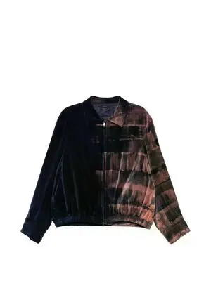 TAAKK Hand-bleached Velvet Zip Jacket - Blue